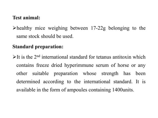 BIOASSAY OF TETANUS ANTITOXIN | PPTX