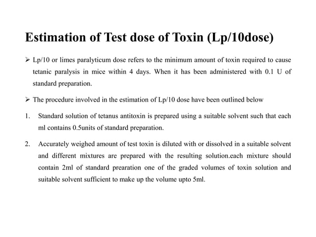 BIOASSAY OF TETANUS ANTITOXIN | PPTX
