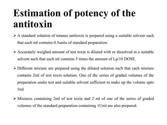 BIOASSAY OF TETANUS ANTITOXIN | PPTX