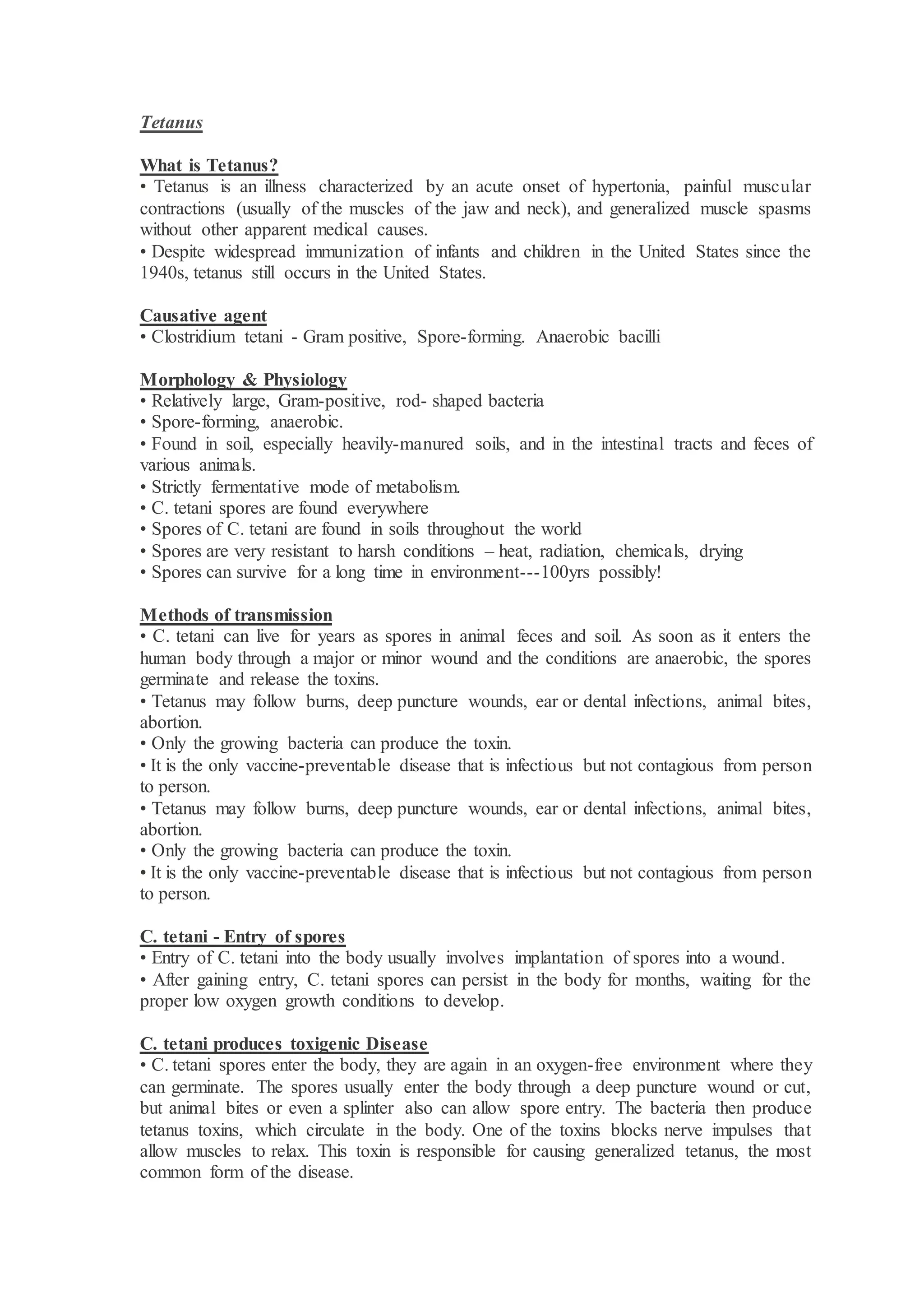 Tetanus | DOCX