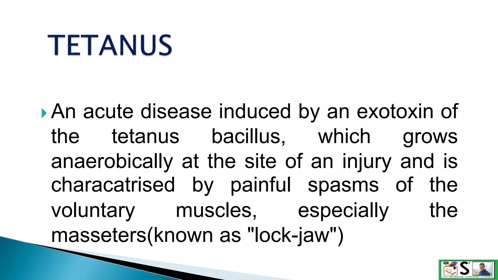 Tetanus in english . | PPTX | Infectious Diseases | Diseases and Conditions