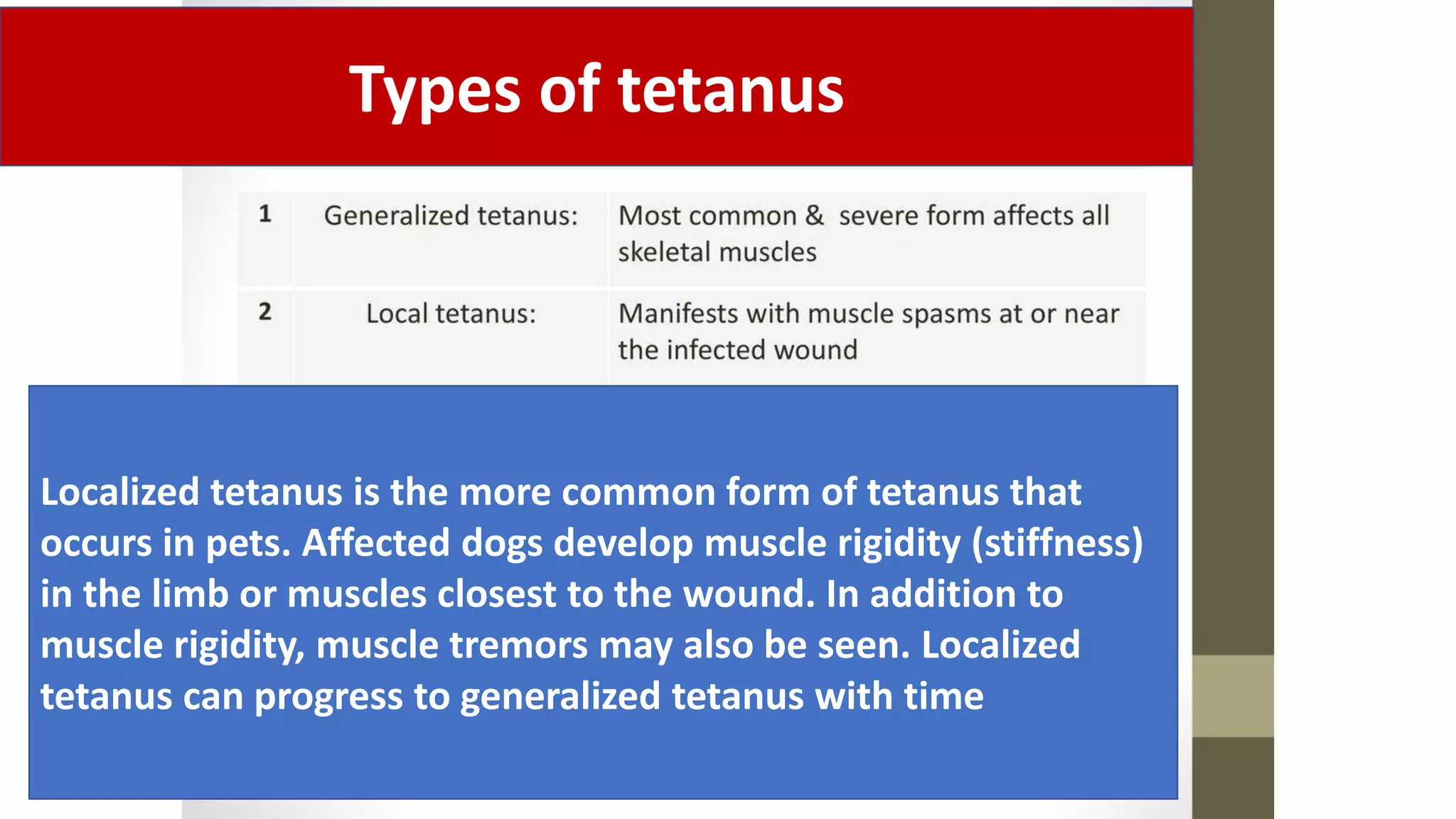 Tetanus in equines and dairy animals | PDF