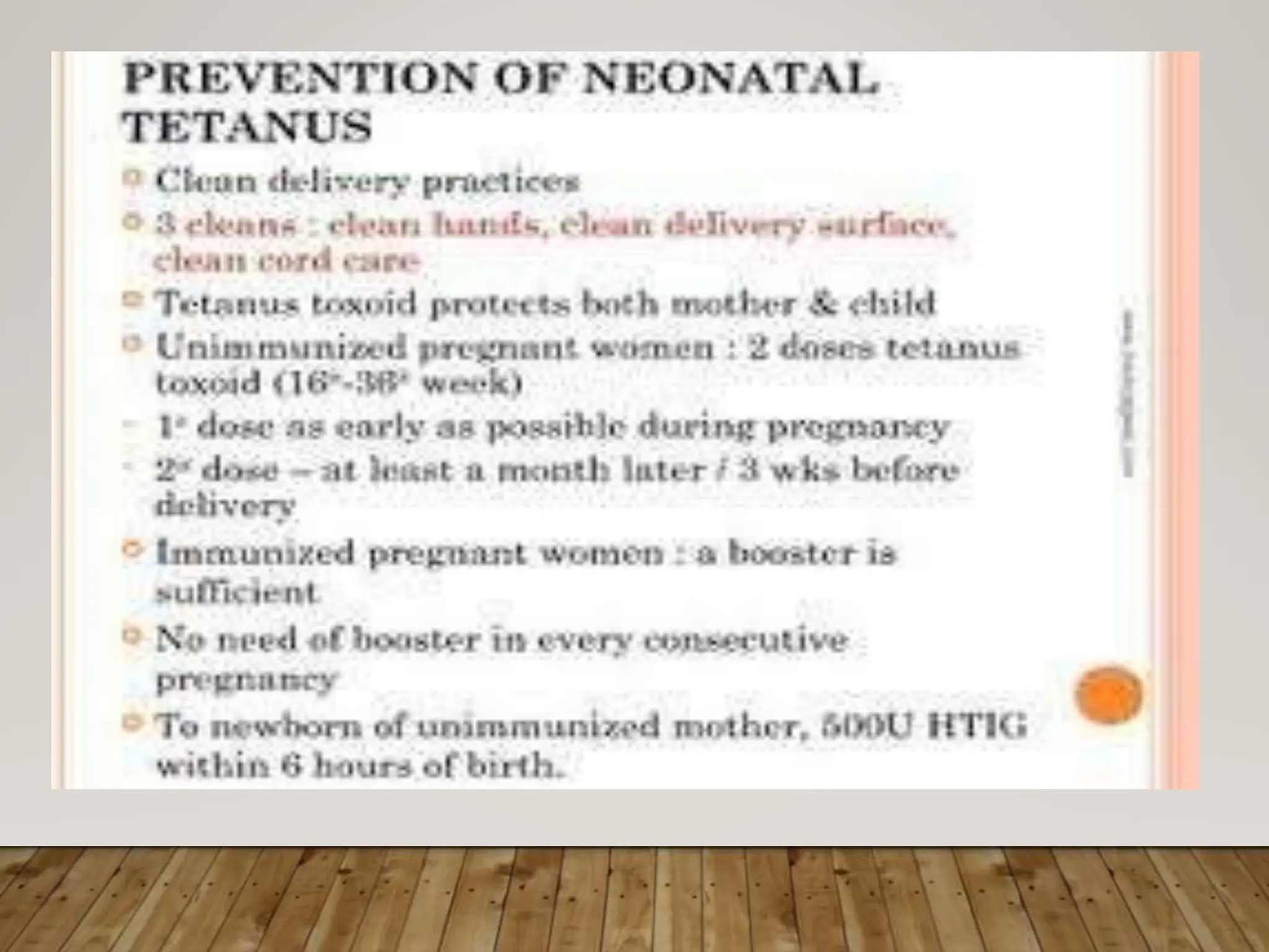 Tetanus in newborns. CONDITIONS FOR THE SICK CHILDREN. | PPT