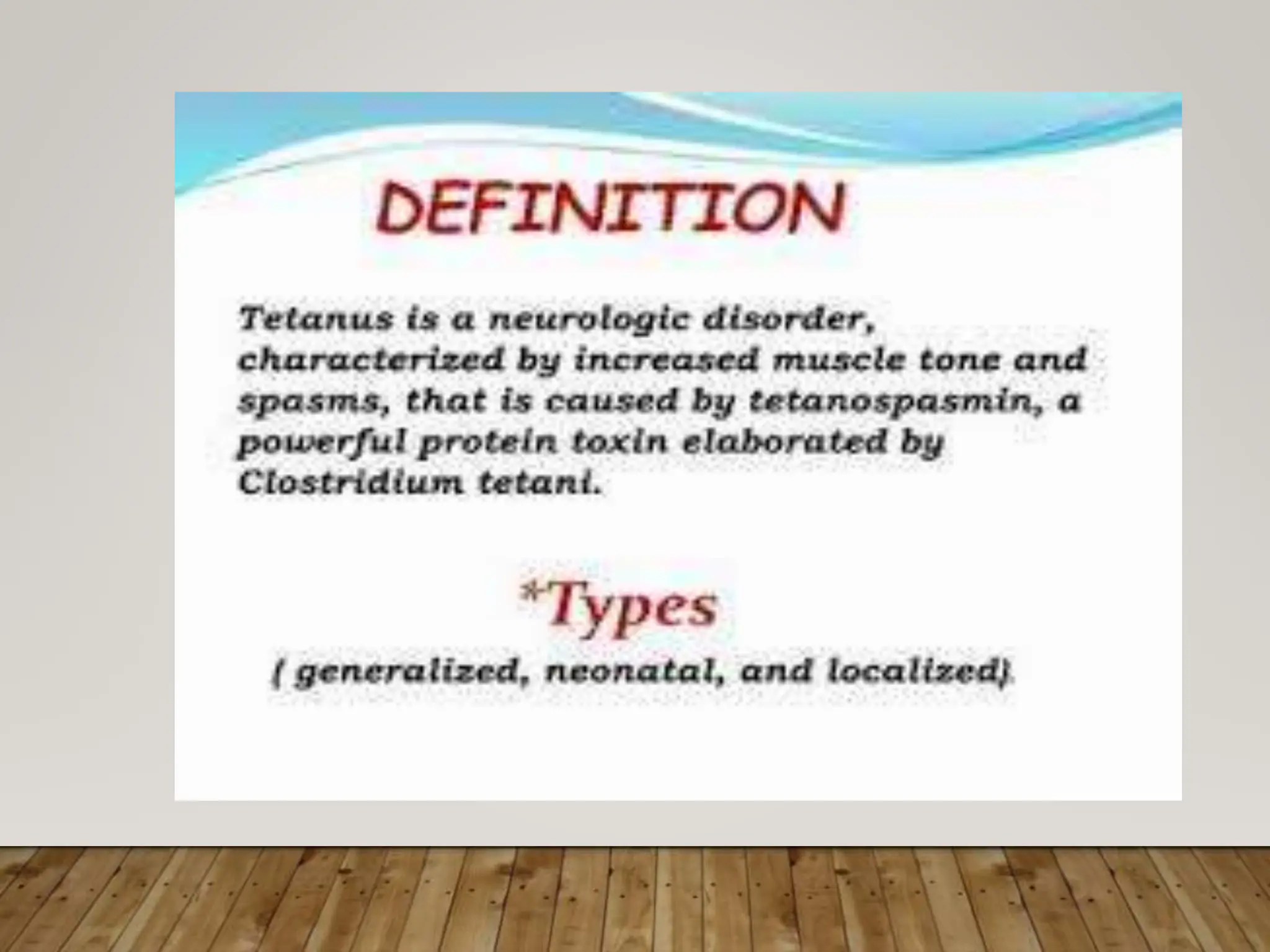 Tetanus in newborns. CONDITIONS FOR THE SICK CHILDREN. | PPTX