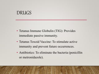 Tetanus in newborns. CONDITIONS FOR THE SICK CHILDREN. | PPTX