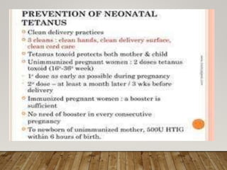 Tetanus in newborns. CONDITIONS FOR THE SICK CHILDREN. | PPTX