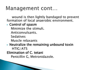 Tetanus prophylaxis and types of immunitynewnewv | PPTX