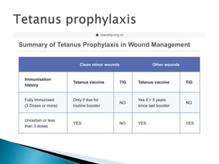 Tetanus prophylaxis and types of immunitynewnewv | PPTX