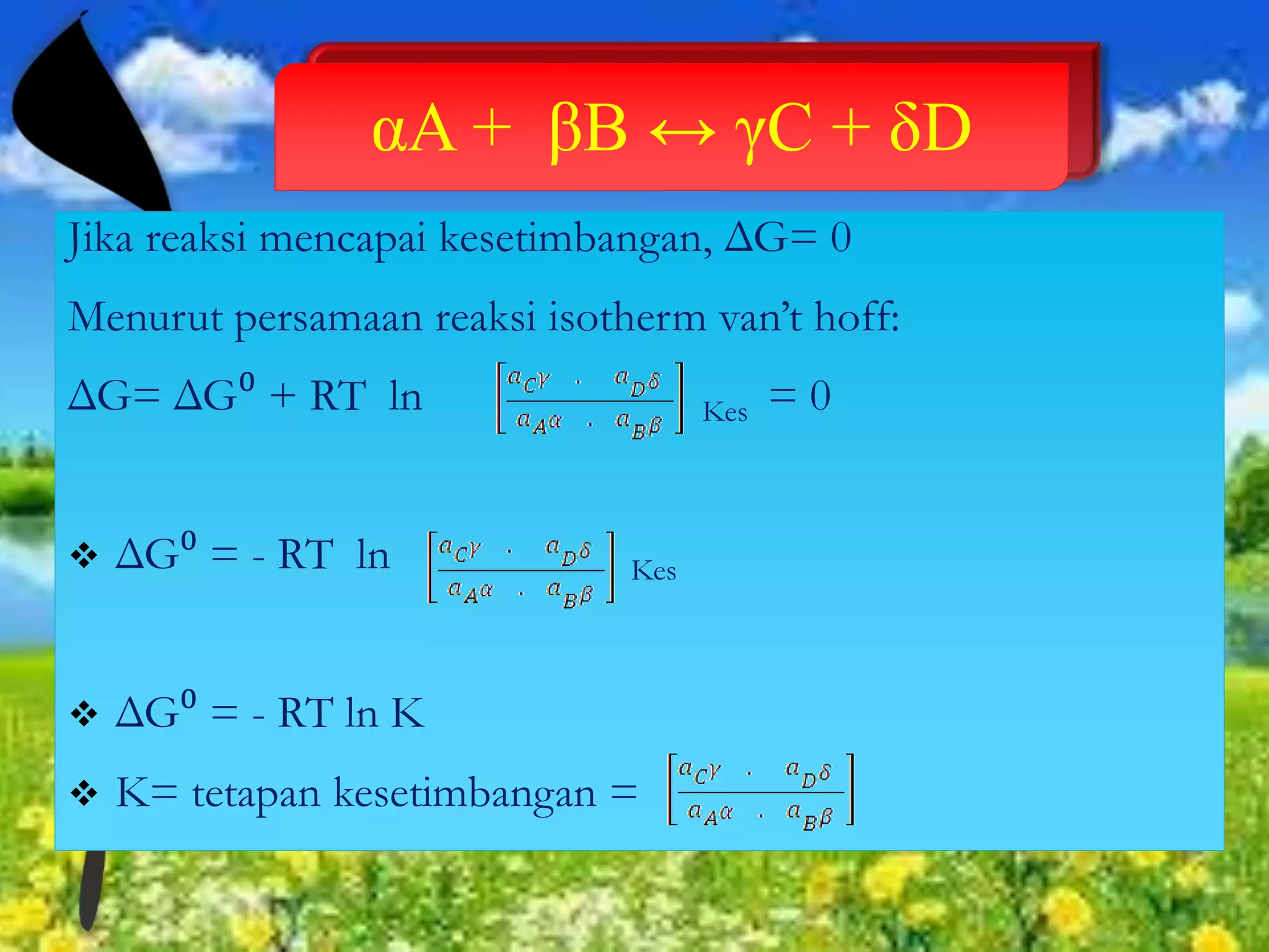 Tetapan Kesetimbangan dan Energi Bebas | PPTX