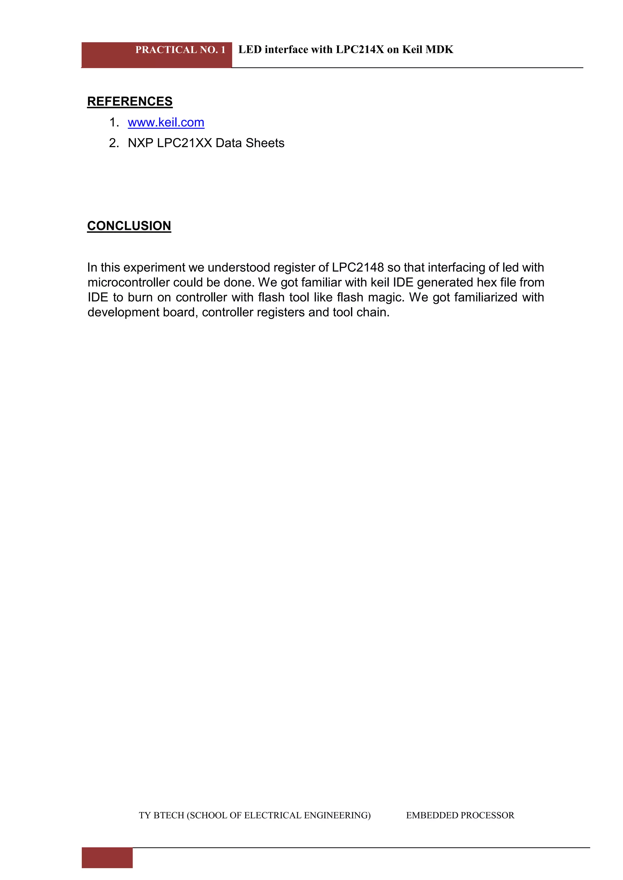 Blinking Of LEDs On LPC2148 ARM 7 TDMIS Based Microcontroller | PDF