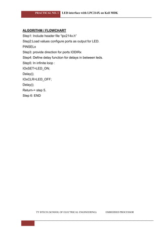 Blinking Of LEDs On LPC2148 ARM 7 TDMIS Based Microcontroller | PDF