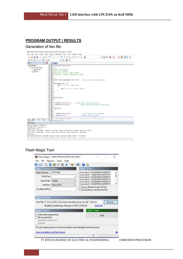 Blinking Of LEDs On LPC2148 ARM 7 TDMIS Based Microcontroller | PDF