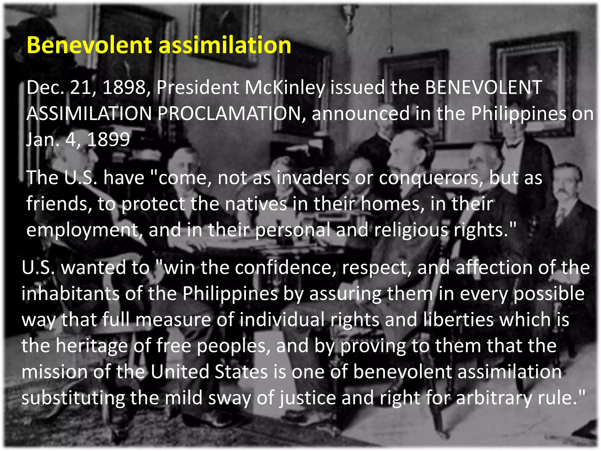 McKinley’s Benevolent Assimilation Proclamation | PPTX