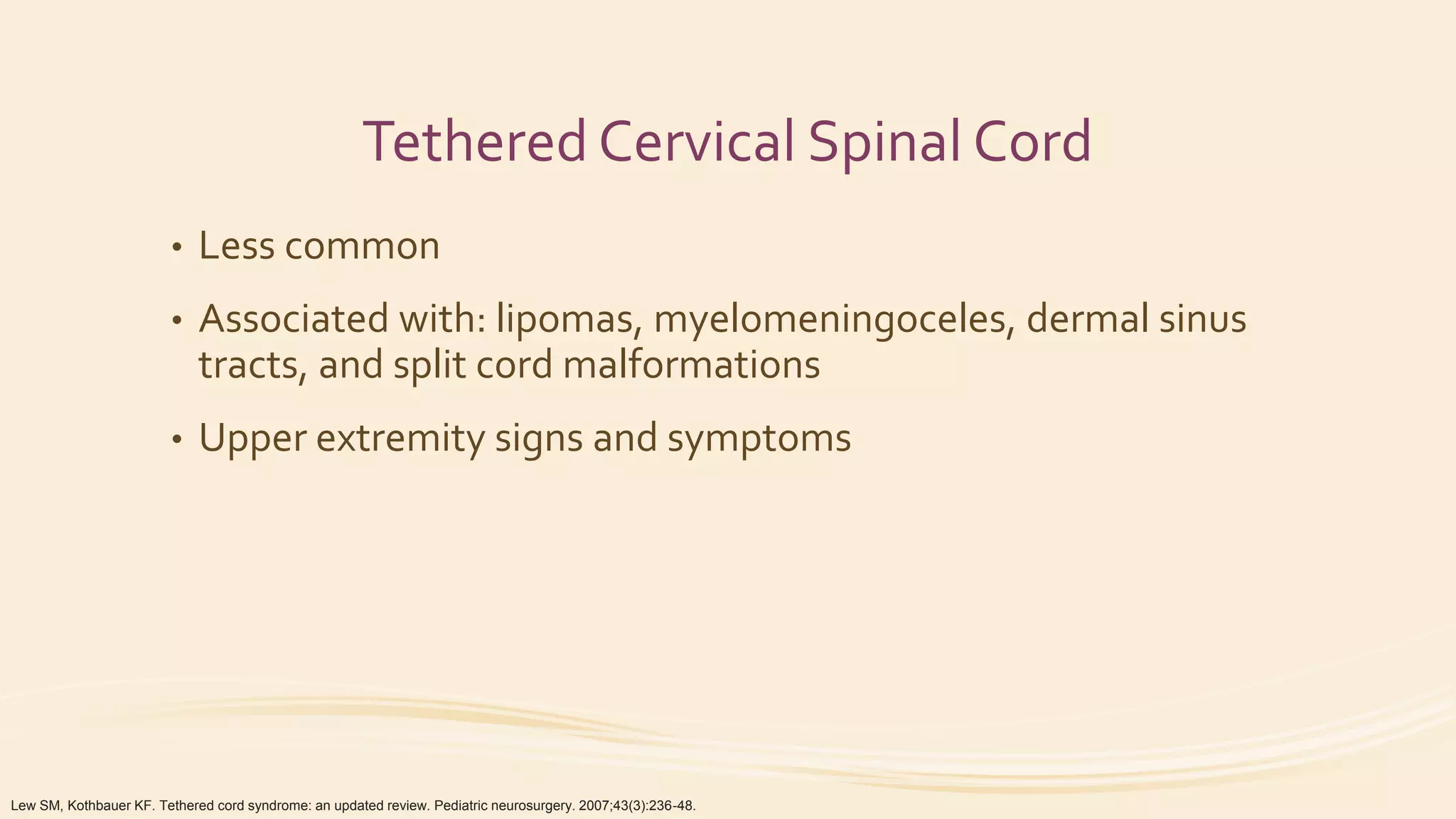 Tethered Cord Syndrome | PPTX