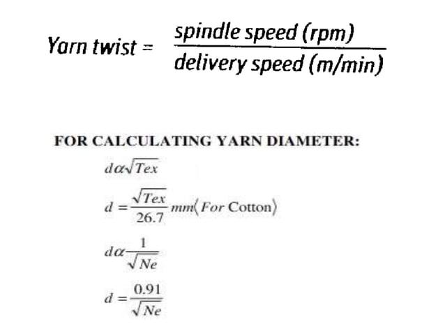 Textile Calculations and Equations | PPTX