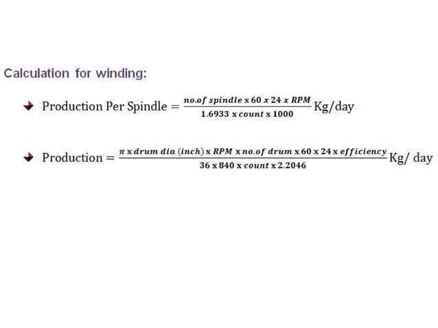Textile Calculations and Equations | PPTX