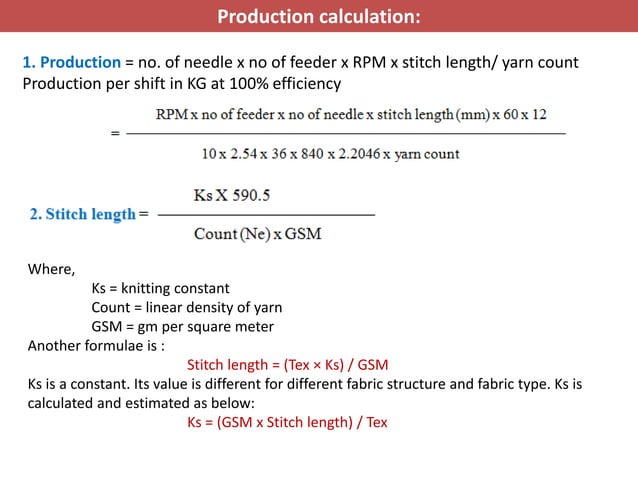 Textile Calculations and Equations | PPTX
