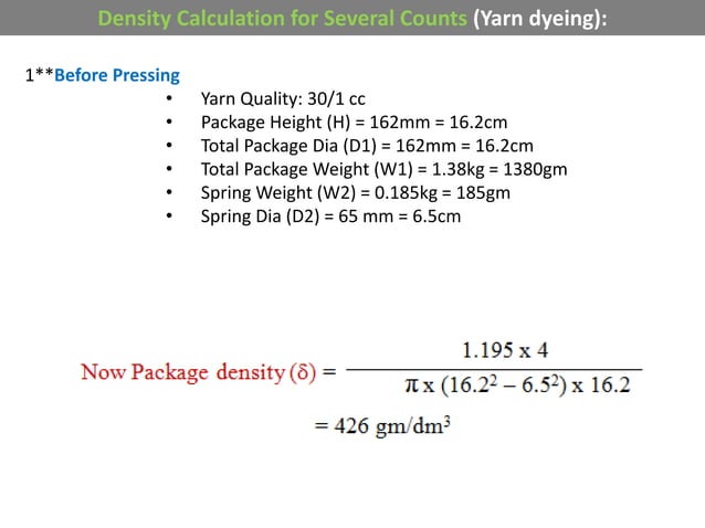 Textile Calculations and Equations | PPTX
