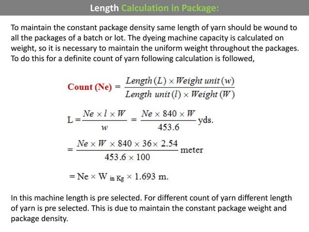Textile Calculations and Equations | PPTX