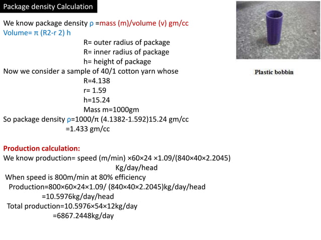 Textile Calculations and Equations | PPTX