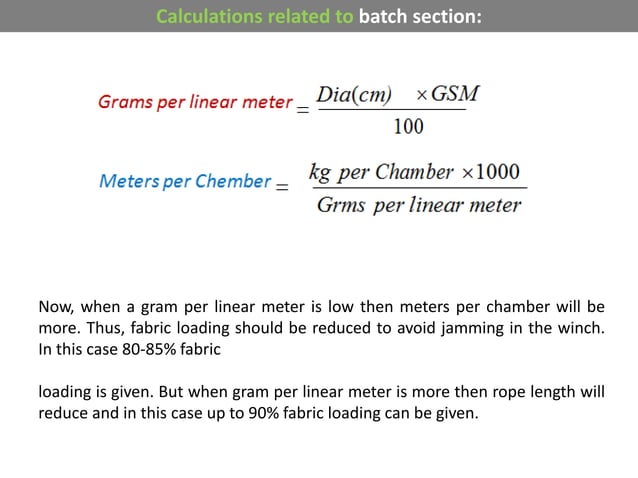 Textile Calculations and Equations | PPTX