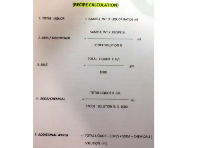 Textile Calculations and Equations