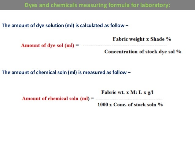 Textile Calculations and Equations