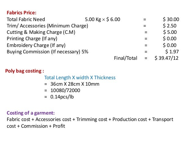 Textile Calculations and Equations