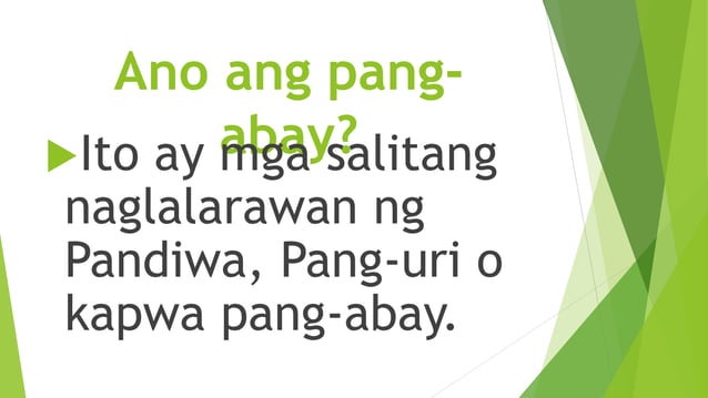 FILIPINO: PANG URI AT PANG ABAY | PPTX