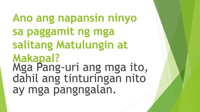 FILIPINO: PANG URI AT PANG ABAY | PPTX