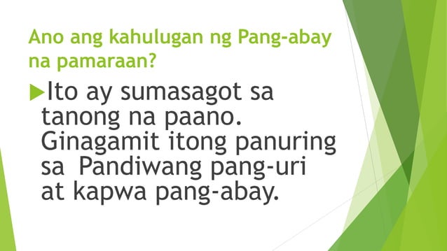 FILIPINO: PANG URI AT PANG ABAY | PPTX