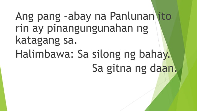 FILIPINO: PANG URI AT PANG ABAY | PPTX