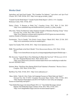 Tetley Seconday Research & Situation Analysis | PDF