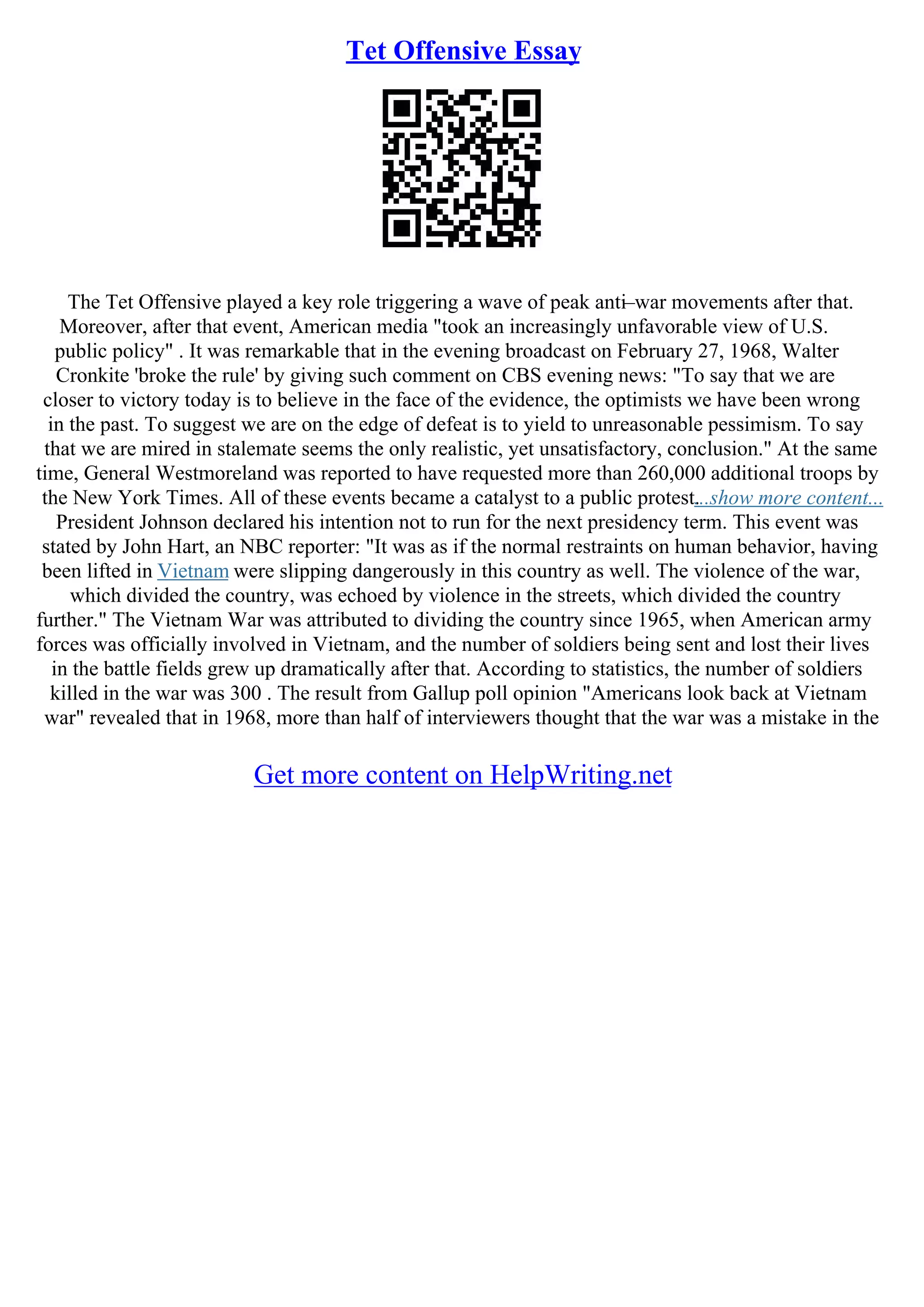 Tet Offensive Essay | PDF