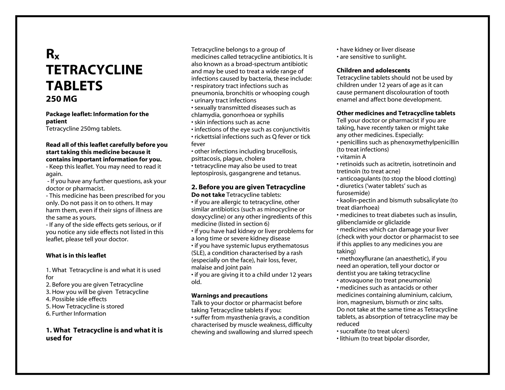 Tetracycline 250mg tablets pil taj pharmaceuticals | PPT