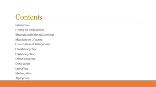 Tetracyclines lecture notes BS Class Fsd | PDF
