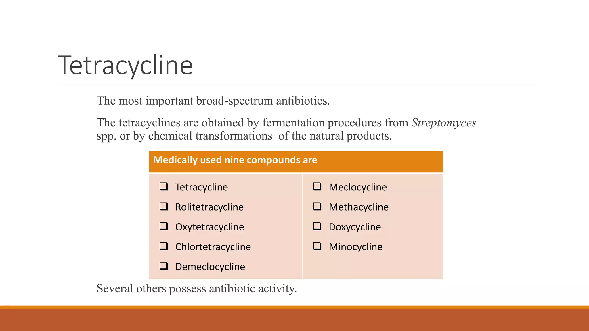 Tetracyclines Medicinal Chemistry | PPTX