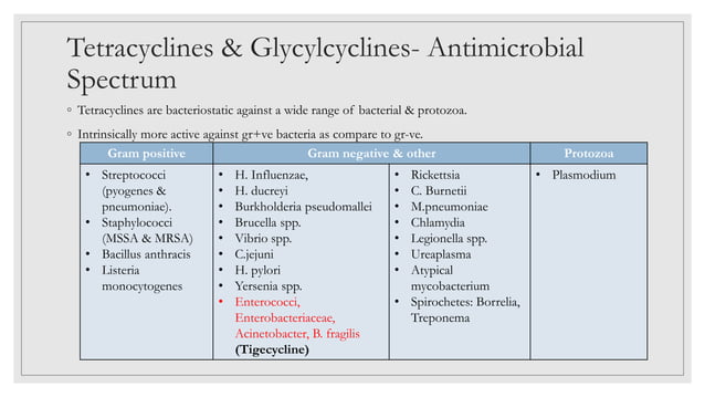 Tetracyclins & glycylcyclins | PPT