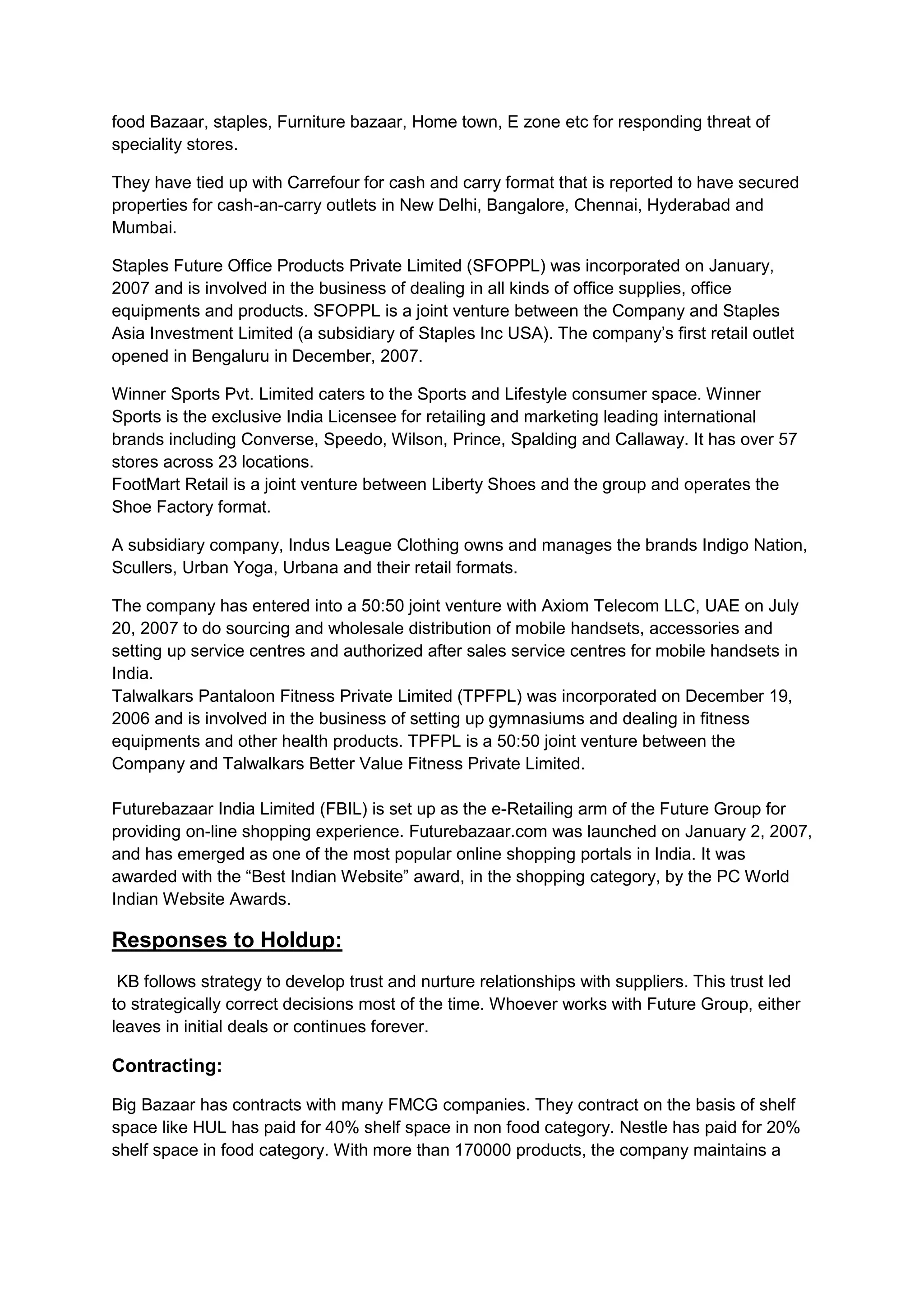 Tetra threat framework for big bazaar | DOCX