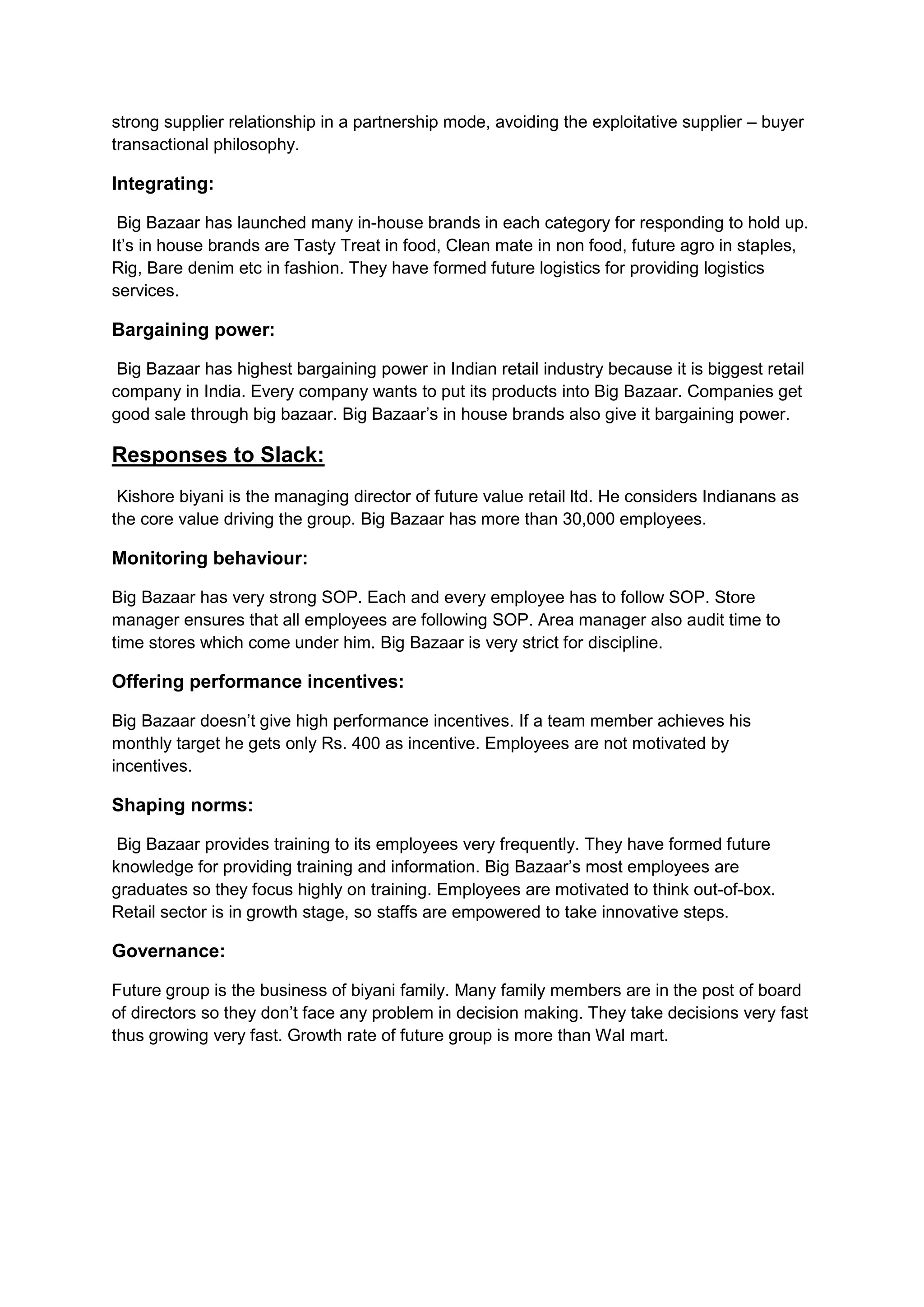 Tetra threat framework for big bazaar | DOCX