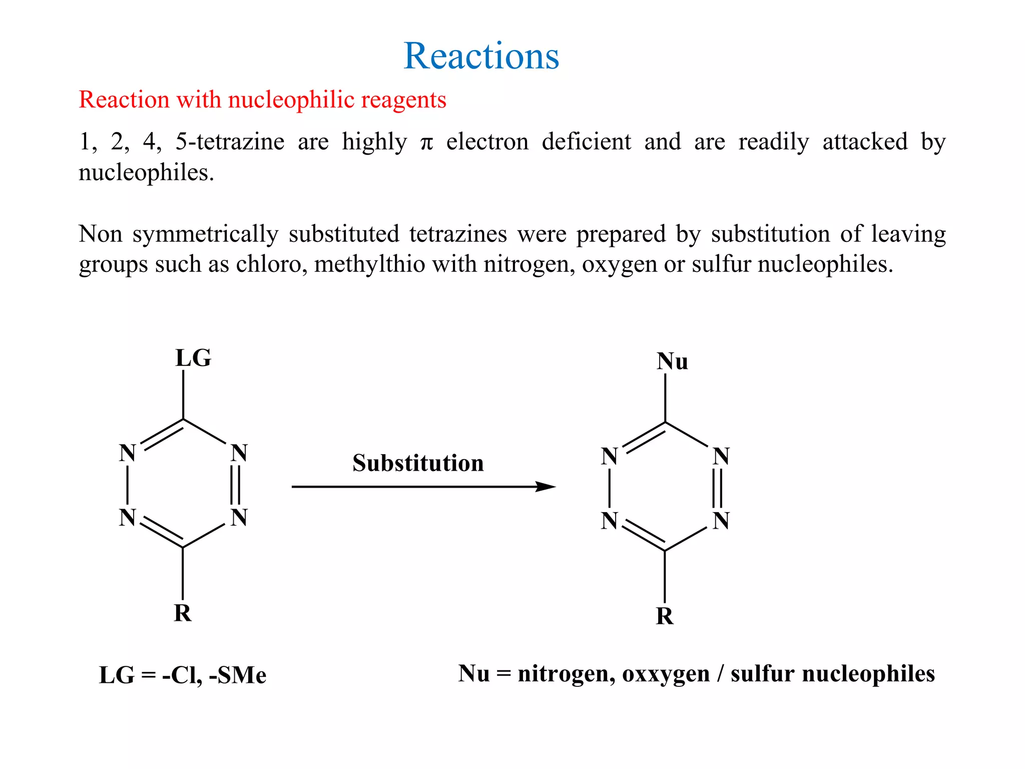 Synthesis and reaction of six membered heterocycle-Tetrazine | PPTX