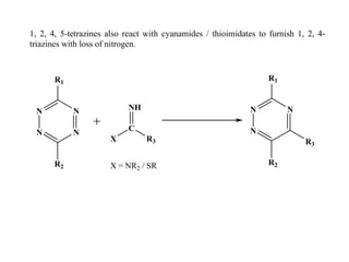 Synthesis and reaction of six membered heterocycle-Tetrazine | PPTX