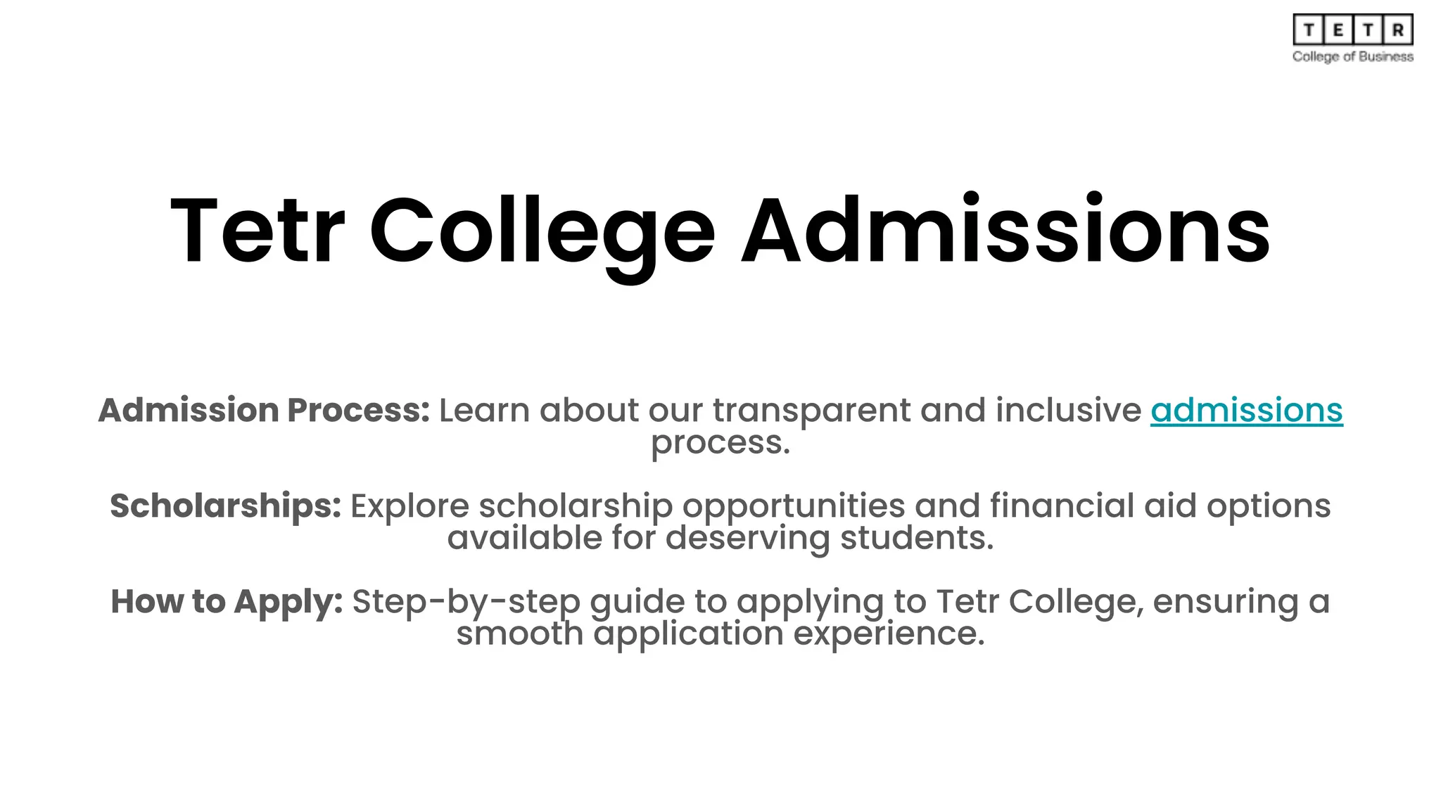 Tetr College of Business- Learn Business by Doing Business | PDF