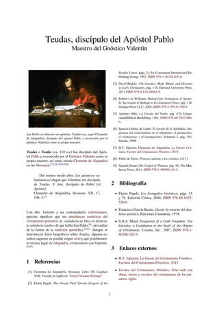 · Teudas, discípulo del Apóstol Pablo · Maestro del Gnóstico Valentín ...