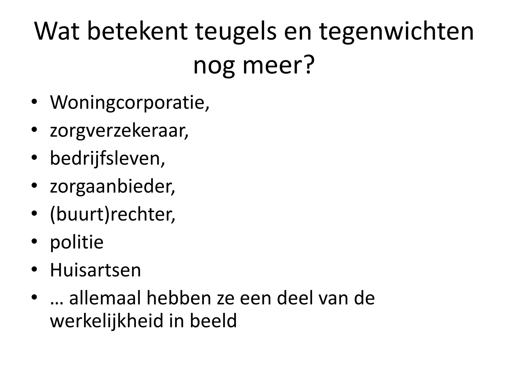 Teugels en tegenwichten 2018 | PPT