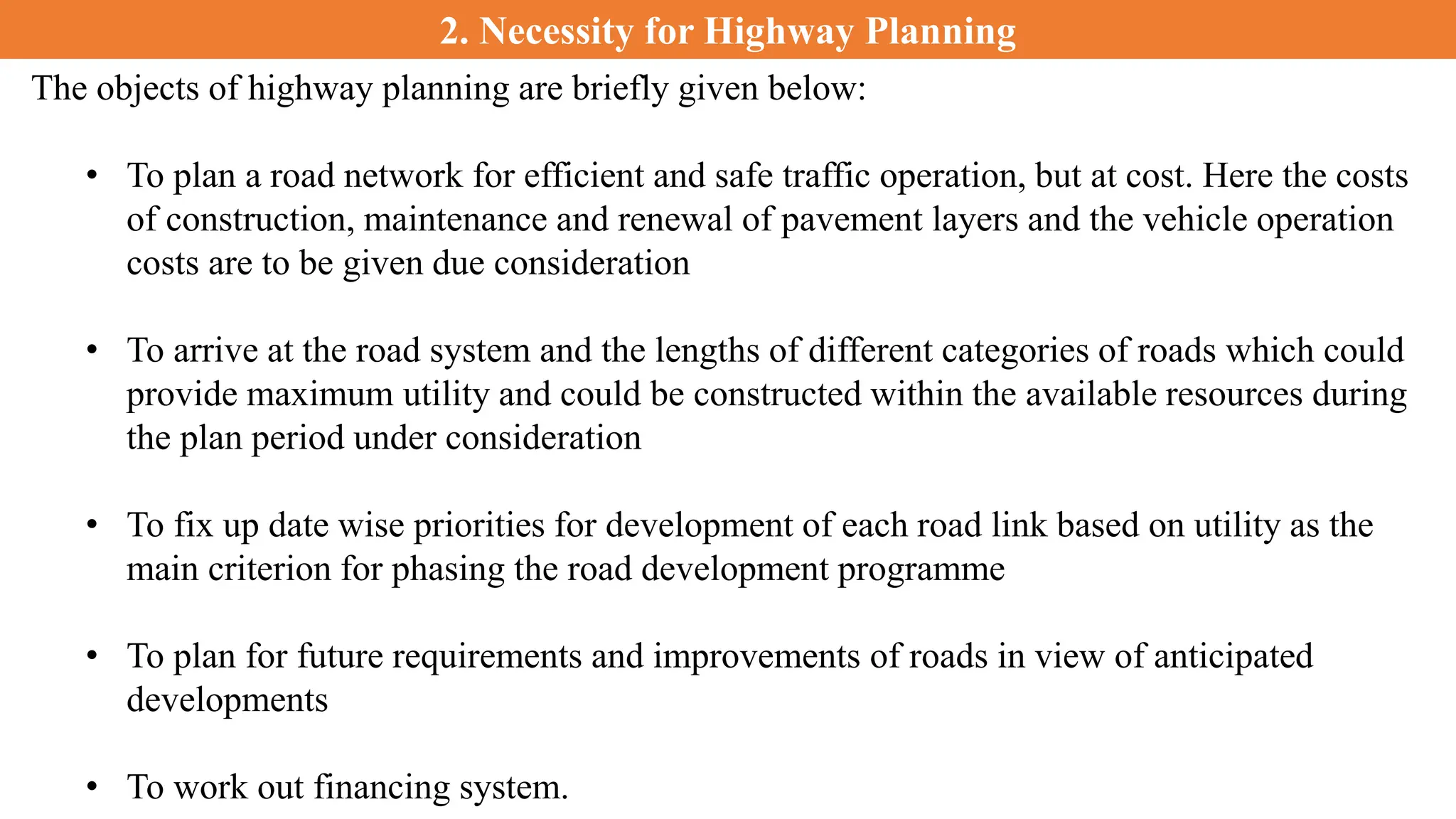 Highway Development and Planning Transportation Engineering | PPTX