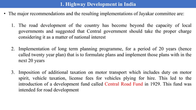 Highway Development and Planning Transportation Engineering | PPTX