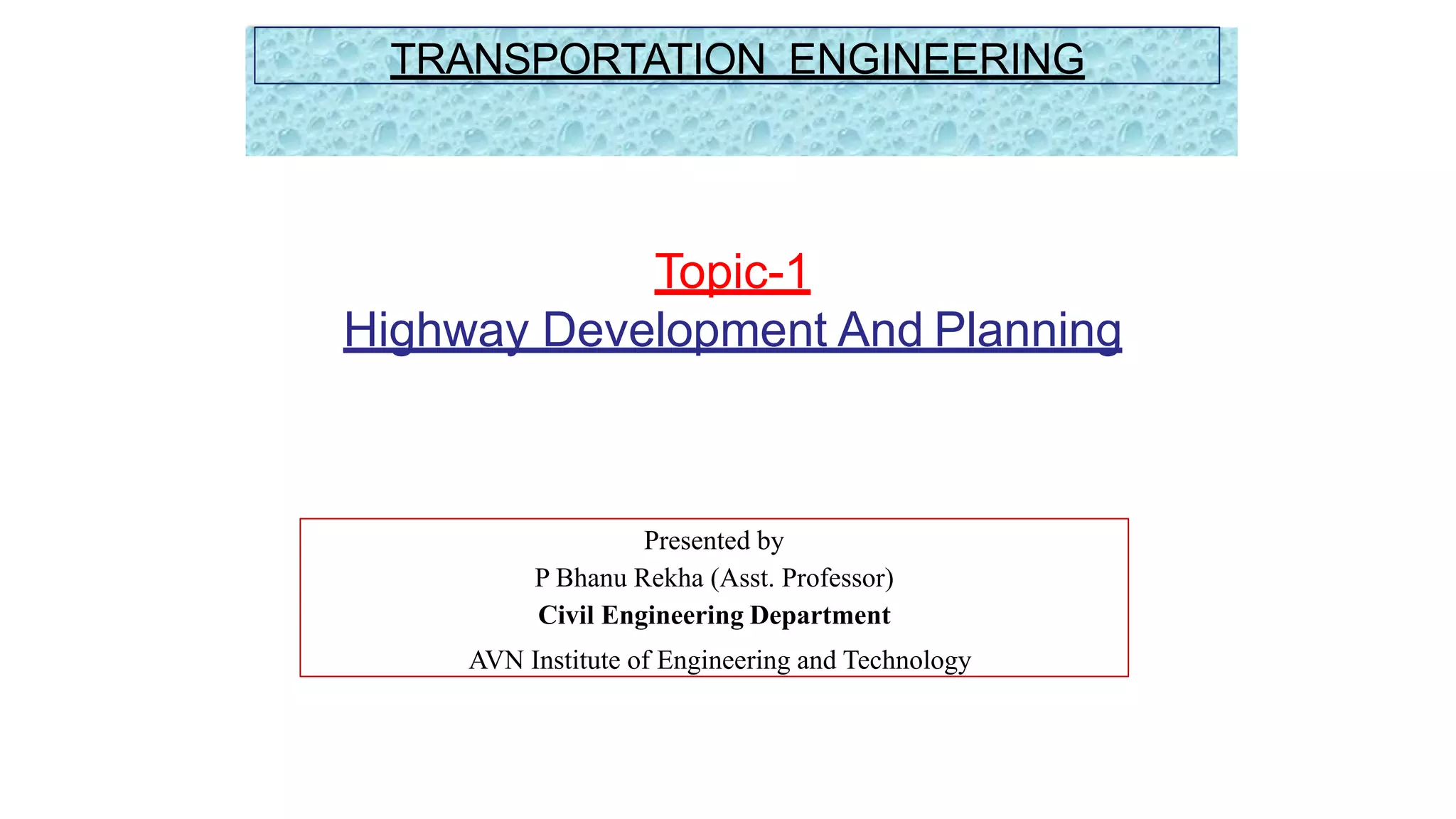 Transportation Engineering | PPT