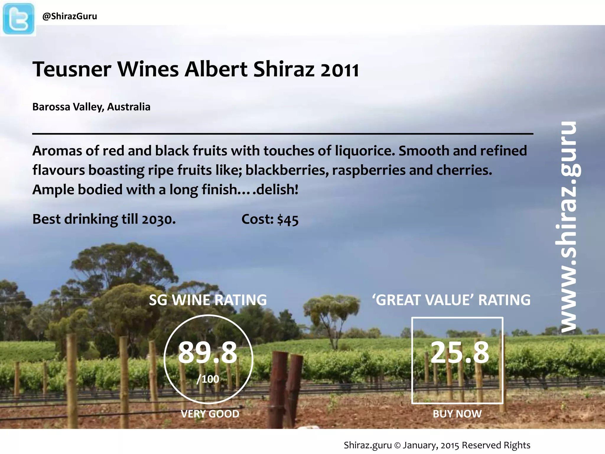Teusner Wines Albert Shiraz 2011 | PPT