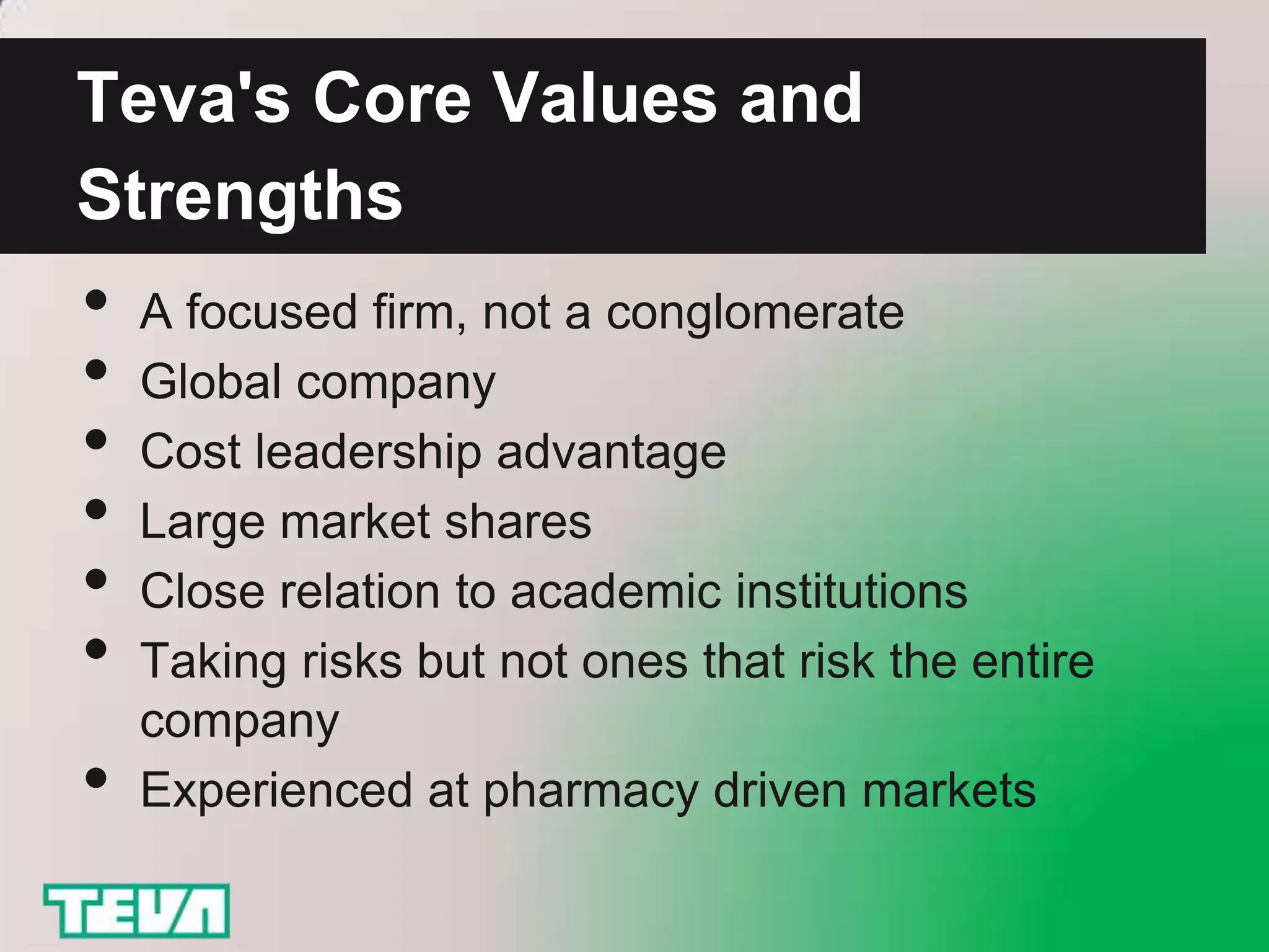 Case studies in Strategy: Teva | PPTX
